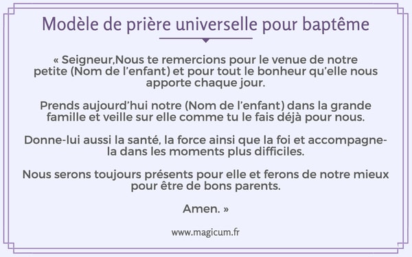Prière Universelle Pour un Baptême | 4 Examples des Parents et Plus!