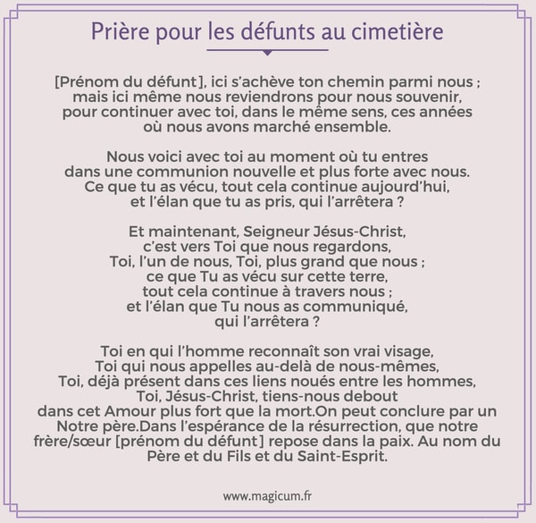3 Prières Universelle Pour Les Défunts | au Cimetière et De nos Familles