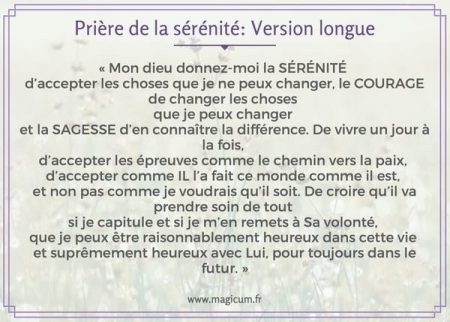 Priere De La Serenite Version Complete